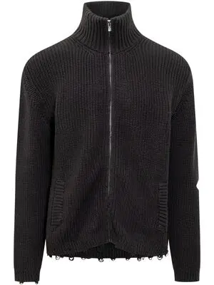 A PAPER KID Knitted Cardigan - Black