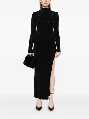 David Koma Rhinestone Knitted Maxi Dress