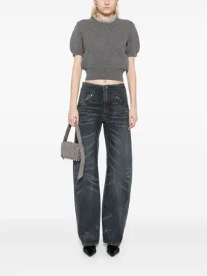 Alexander Wang Rhinestone-embellished Jeans - Blue