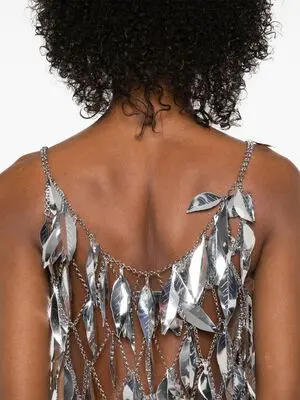 Rabanne Chainmail Top With Leaf Appliqu