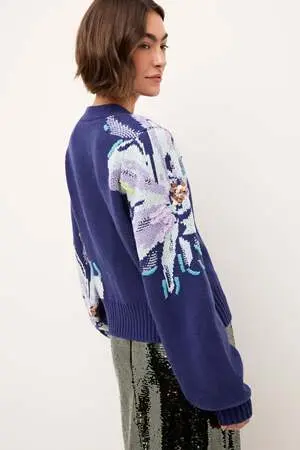 MARIE OLIVER Calister Cardigan - Heliotrope