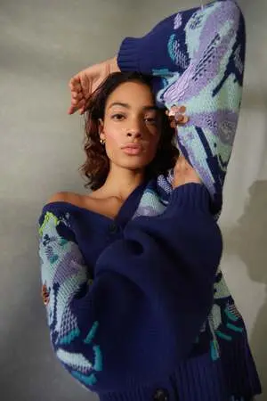 MARIE OLIVER Calister Cardigan - Heliotrope