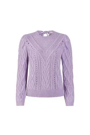 MARIE OLIVER Felicia Cable-knit Sweater - Lavender