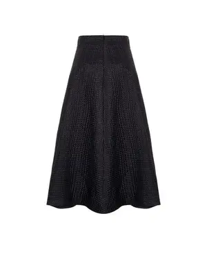 THEO THE LABEL Cleo Jacquard Fluted Midi Skirt