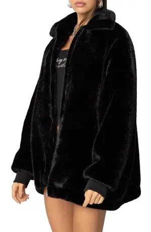 EDIKTED Taylor Oversize Faux Fur Jacket