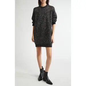 GOLDEN GOOSE Sequin Wool Blend Oversized Sweater Dress