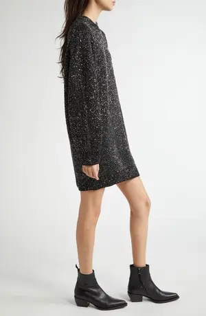 GOLDEN GOOSE Sequin Wool Blend Oversized Sweater Dress