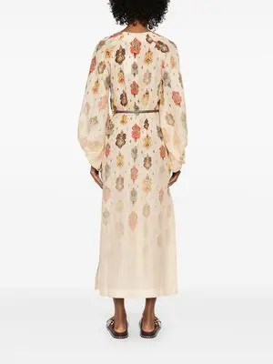 Zimmermann Wylie Midi Dress In Neutrals - 41% Off | Editorialist