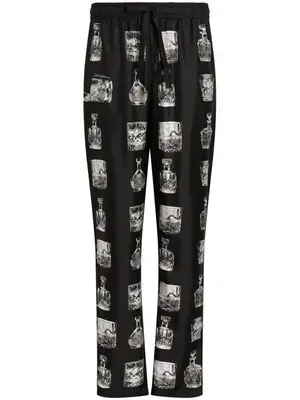 Dolce & Gabbana Whisky-print Pajama Pants - Black