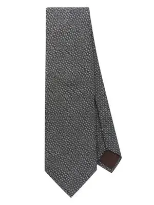 Canali Textured Neck Tie - Grey