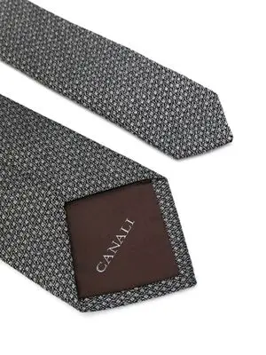 Canali Textured Neck Tie - Grey