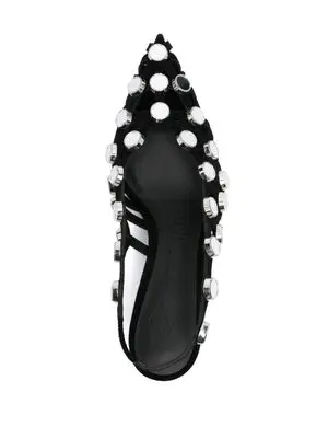 Attico 50mm Grid Slingback Pumps - Black