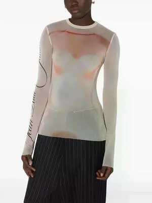 JEAN PAUL GAULTIER Silhouette-print T-shirt - Pink
