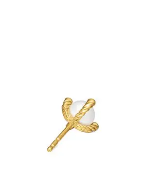 David Yurman 18k Yellow Pearl, And Diamond Stud Earrings