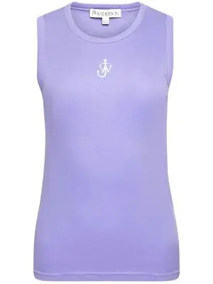 JW Anderson Logo-embroidered Top - Purple