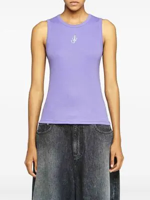 JW Anderson Logo-embroidered Top - Purple