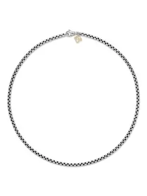 David Yurman 14kt Yellow Gold And Sterling Box Chain Necklace - Silver