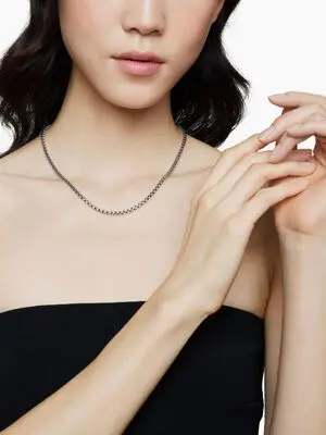 David Yurman 14kt Yellow Gold And Sterling Box Chain Necklace