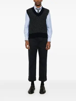 Thom Browne Rwb-grosgrain Cotton Shirt