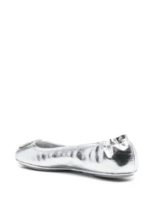 Tory Burch Minnie Travel Ballet Flats - Silver