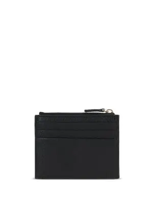 Valentino Garavani Rockstud Grainy Calfskin Cardholder With Zipper - Black