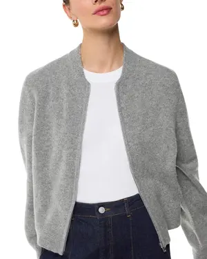 Whistles Wool Knit Bomber Jacket