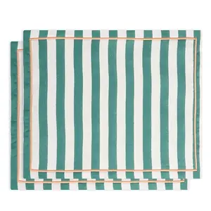 La DoubleJ Stripe Linen Placemat, Set Of 2 - Green