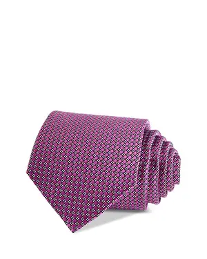 Bloomingdale'S Classic Geo Dot Necktie Exclusive - Black/fuchsia