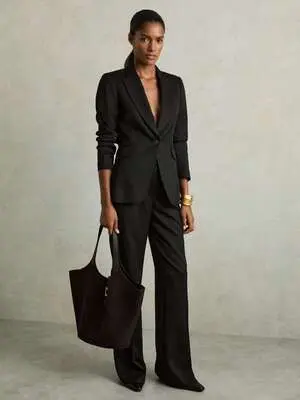 REISS Millie Single-breasted Tailored Blazer - Black