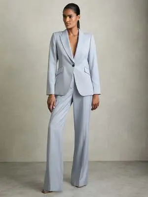 REISS Millie Single-breasted Tailored Blazer - Blue