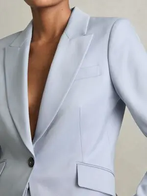 REISS Millie Single-breasted Tailored Blazer - Blue