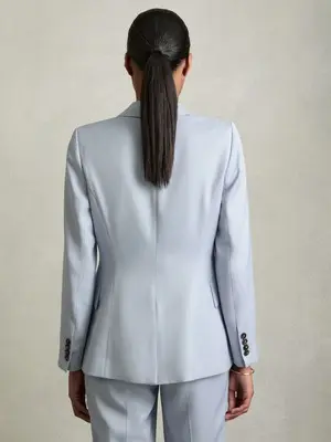 REISS Millie Single-breasted Tailored Blazer - Blue