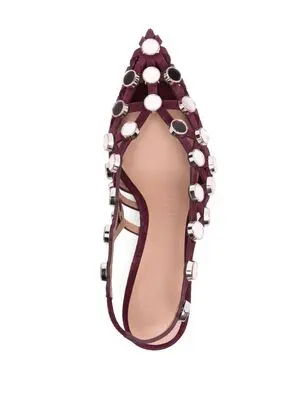 Attico 50mm Grid Slingback Pumps - Purple