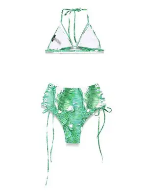 NOIRE SWIMWEAR Leaf-print Bikini