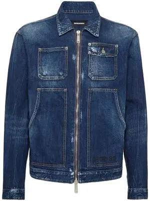 Dsquared2 Zippered Denim Trucker Jacket - Blue