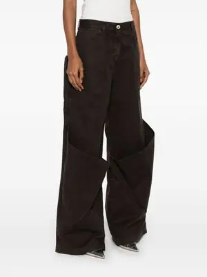 Attico Wide-leg Trousers - Brown