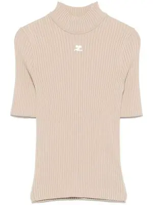 COURREGES Reedition Ribbed T-shirt - Neutrals
