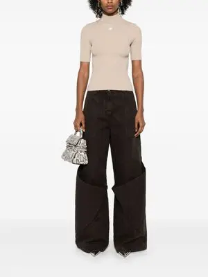 COURREGES Reedition Ribbed T-shirt - Neutrals