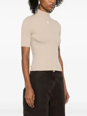 COURREGES Reedition Ribbed T-shirt - Neutrals