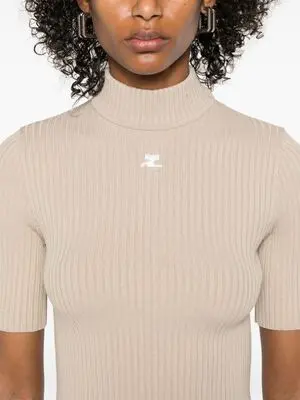 COURREGES Reedition Ribbed T-shirt - Neutrals