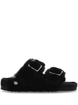 BIRKENSTOCK Arizona Shearling Slides - Black