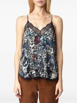 Zadig&Voltaire Christy Butterfly-print Top - Neutrals