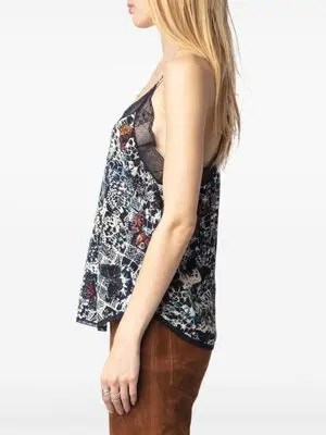 Zadig&Voltaire Christy Butterfly-print Top - Neutrals