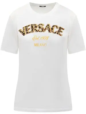 Versace Logo-embroidered T-shirt