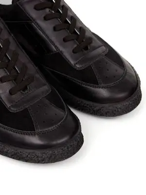 MAISON MARGIELA Stitch-logo Leather Sneakers - Black