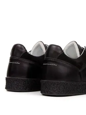 MAISON MARGIELA Stitch-logo Leather Sneakers - Black