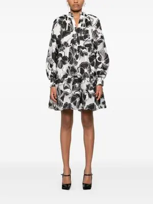 Stine Goya Anemone Jacquard Tiered Mini Dress - White