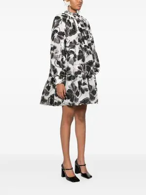 Stine Goya Anemone Jacquard Tiered Mini Dress - White