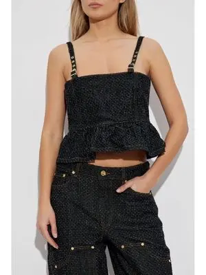 GANNI Peplum Denim Top