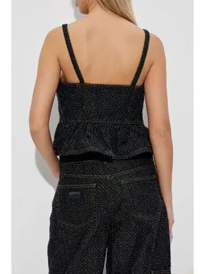 GANNI Peplum Denim Top